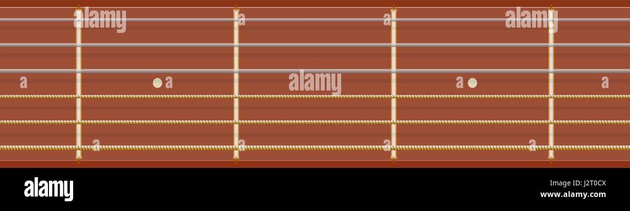 isolated straight shaped guitar fretboard vector illustration Stock ...