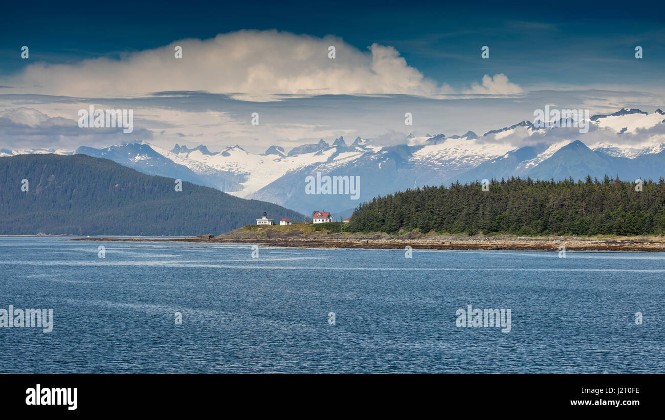 Point Retreat Lighthouse in Alaska Stock Photo - Alamy