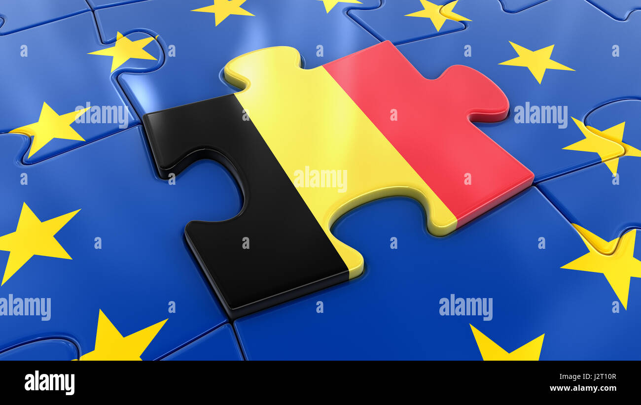 Belgian flag Jigsaw as part of EU Stock Photo - Alamy