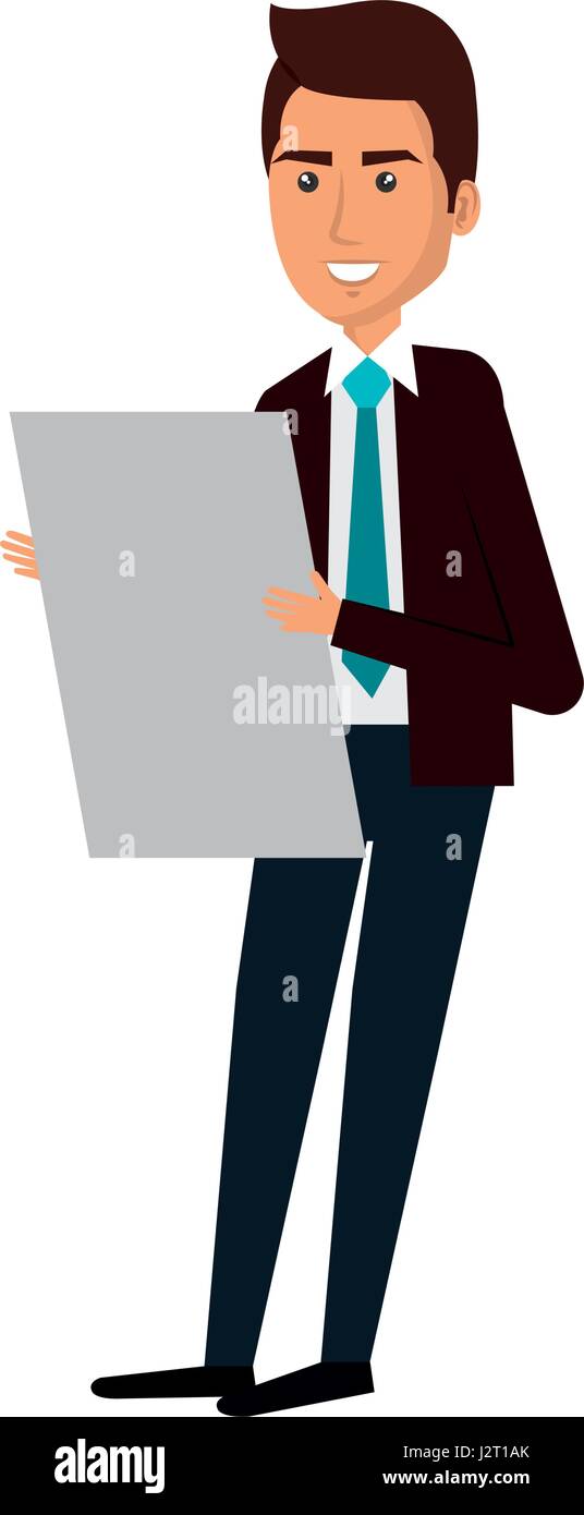 businessman with documents avatar character icon Stock Vector Image ...