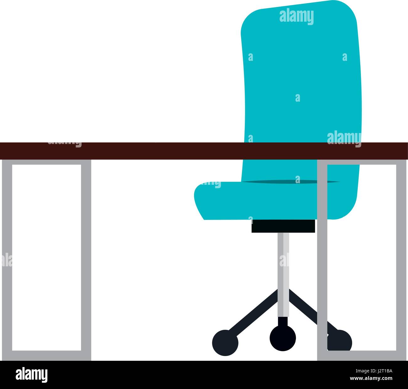 Front view office workplace Stock Vector Images - Alamy