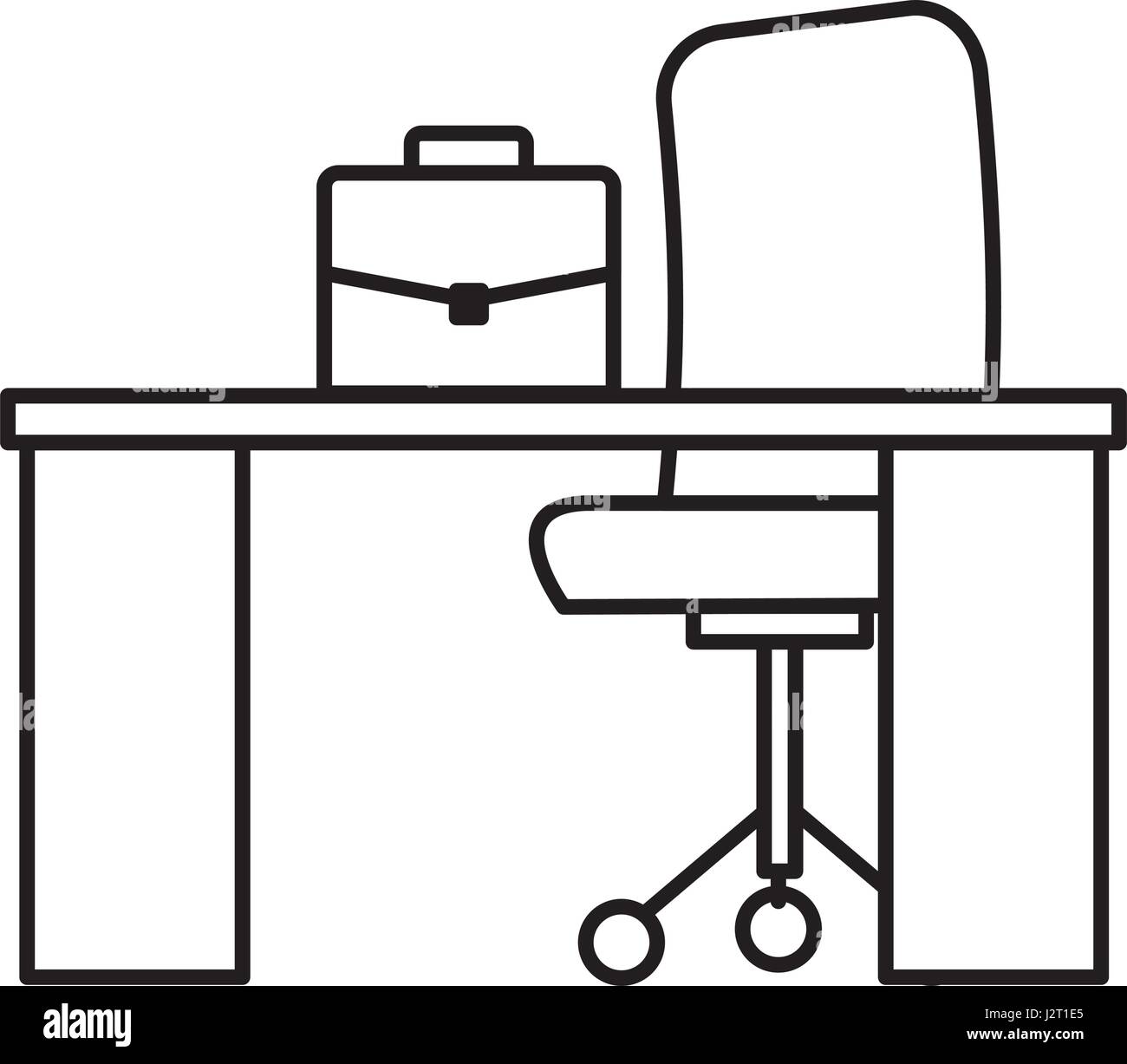 Front view office workplace Stock Vector Images - Alamy