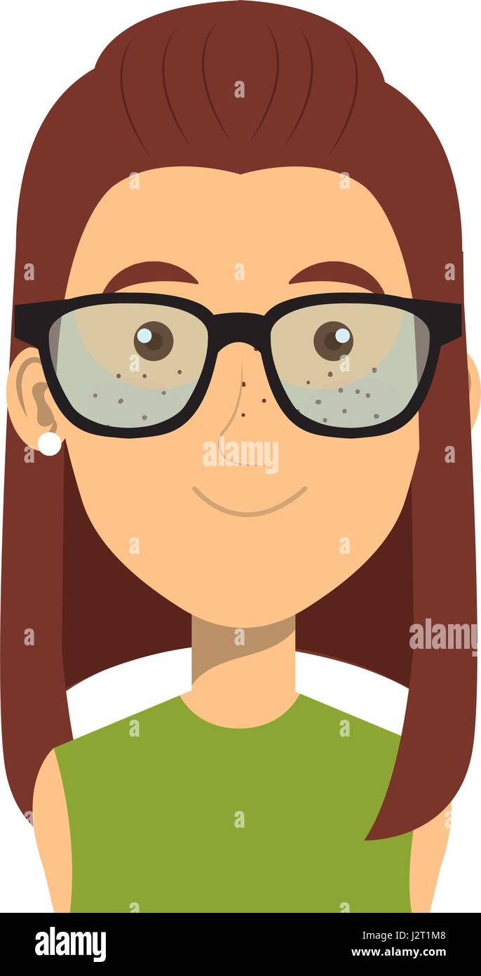 young woman with glasses avatar character Stock Vector Image & Art - Alamy