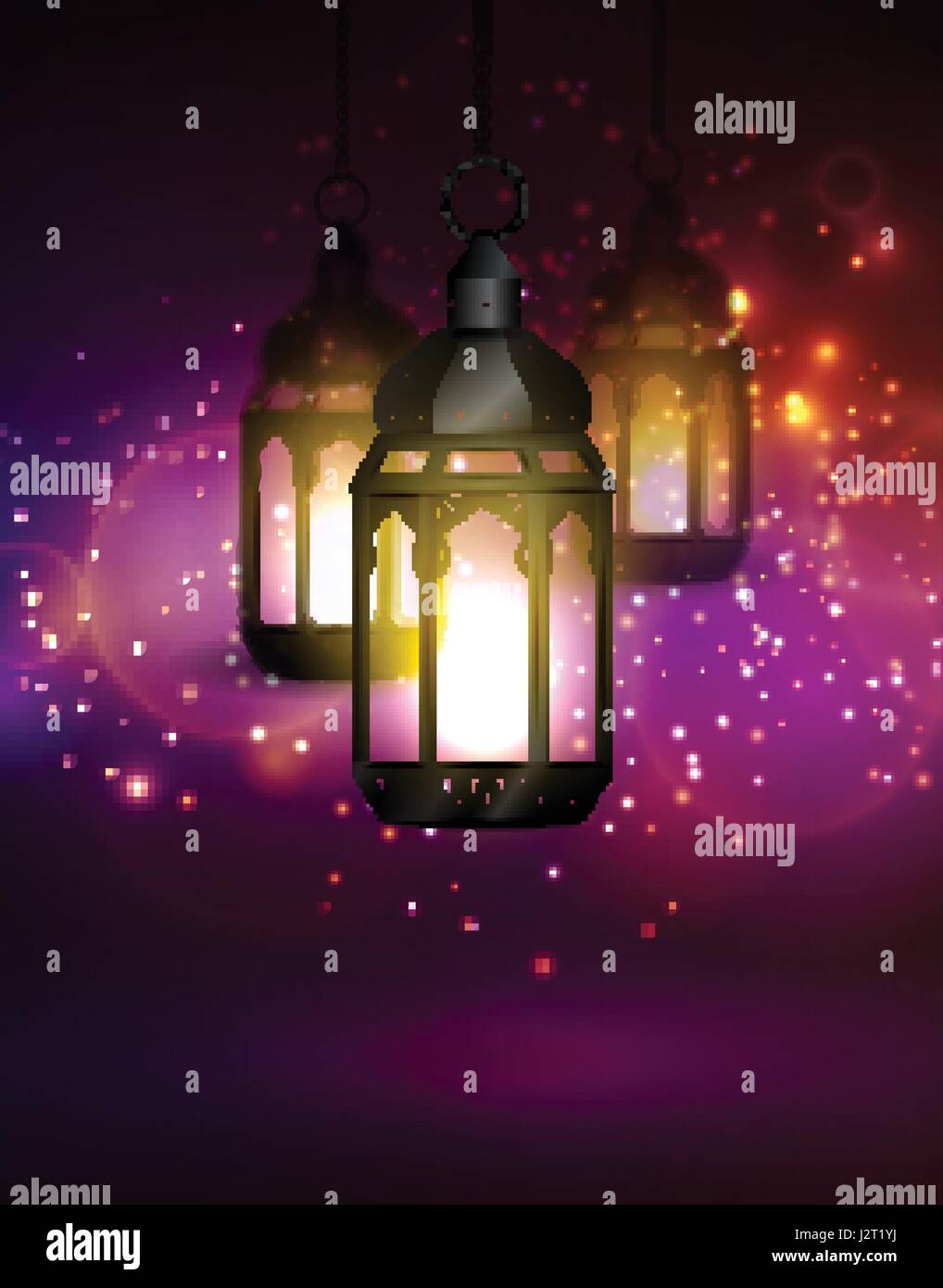 Intricate Arabic lamps with lights Stock Vector Image & Art - Alamy