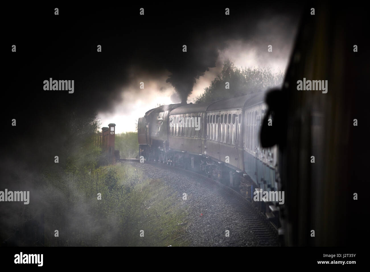 Transporter leaning out of the window of a mk1 coach at ELR East ...