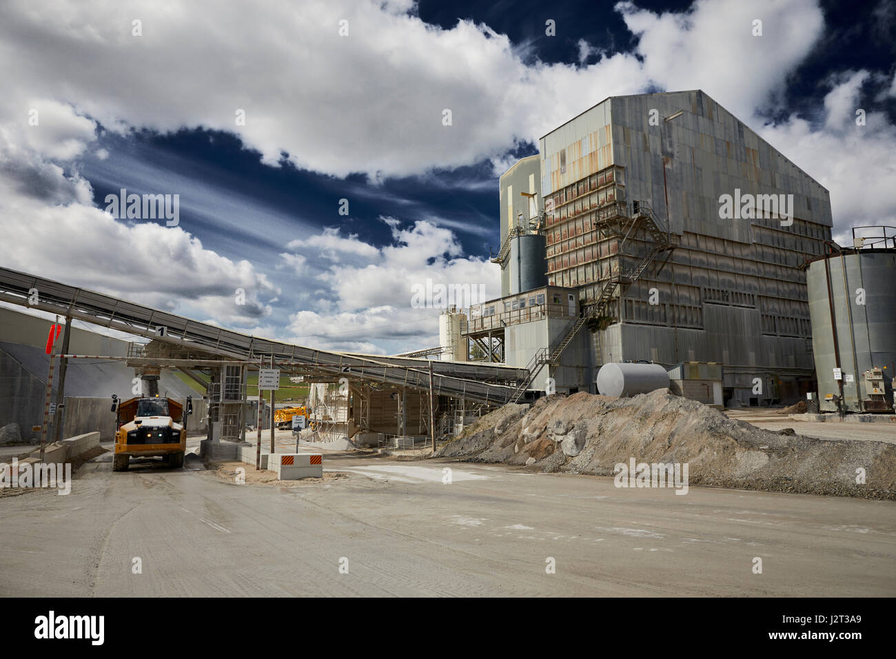 Dumper truck at Cemex Quarry in Dove Holes High Peak district of ...