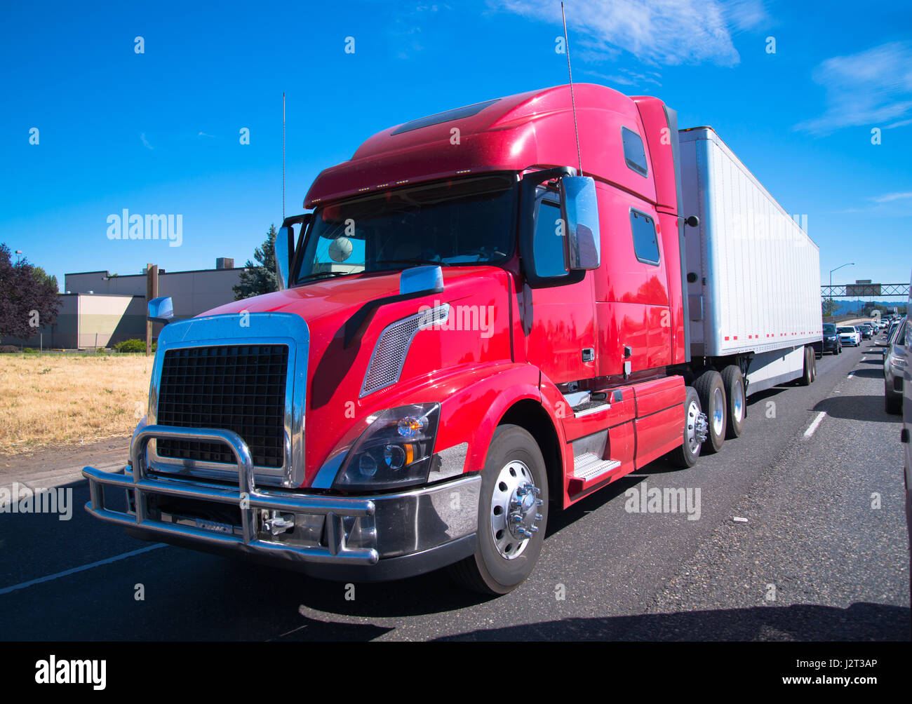 Red truck convoy hi-res stock photography and images - Alamy