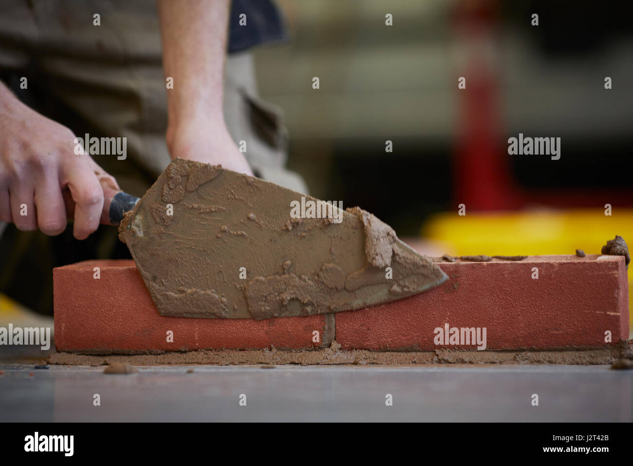 Brick laying competition Stock Photo - Alamy