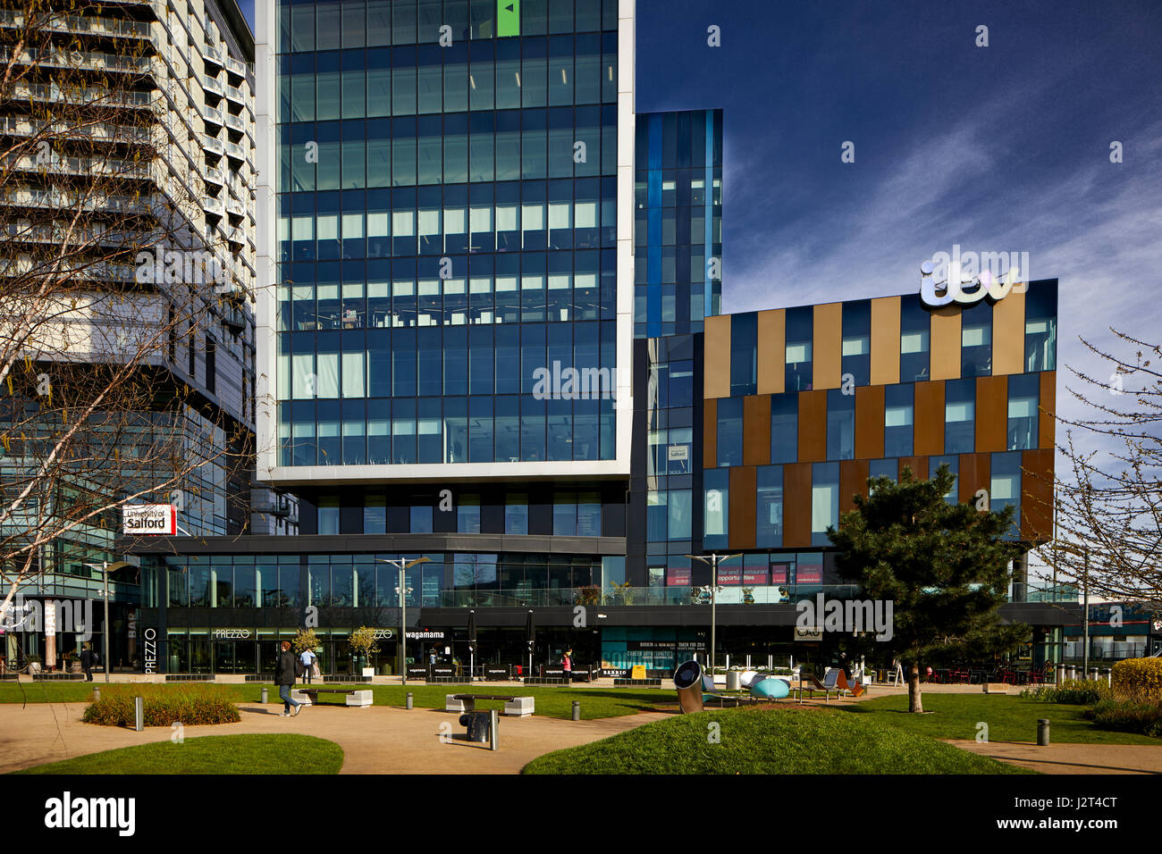 workers at MediacityUk at Salford Quays home to the BBC in the ...