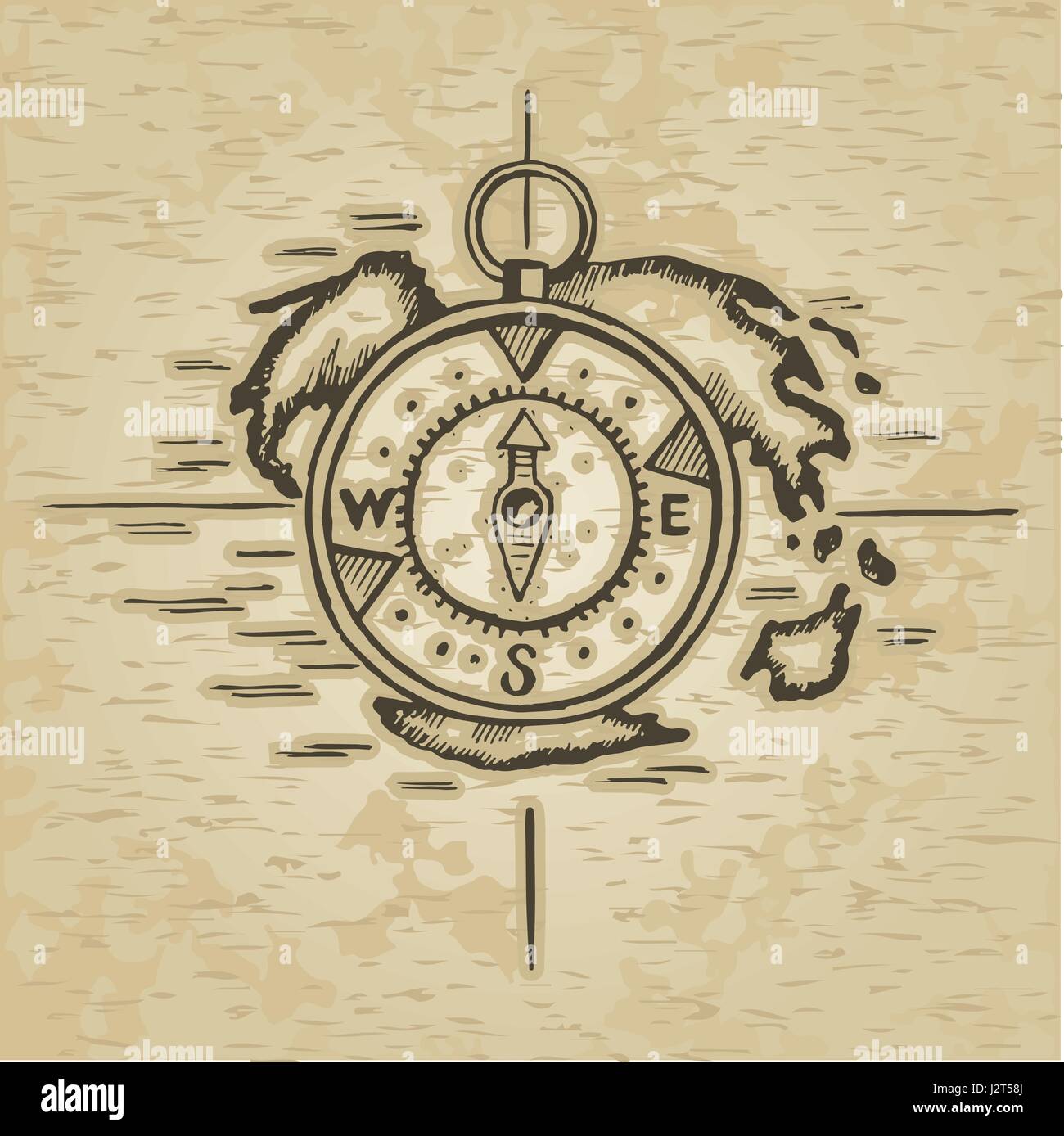 Old compass drawing Stock Vector Images - Alamy