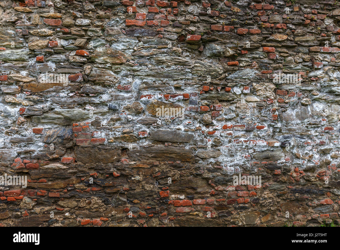 Old worn brick and stone wall texture background Stock Photo - Alamy