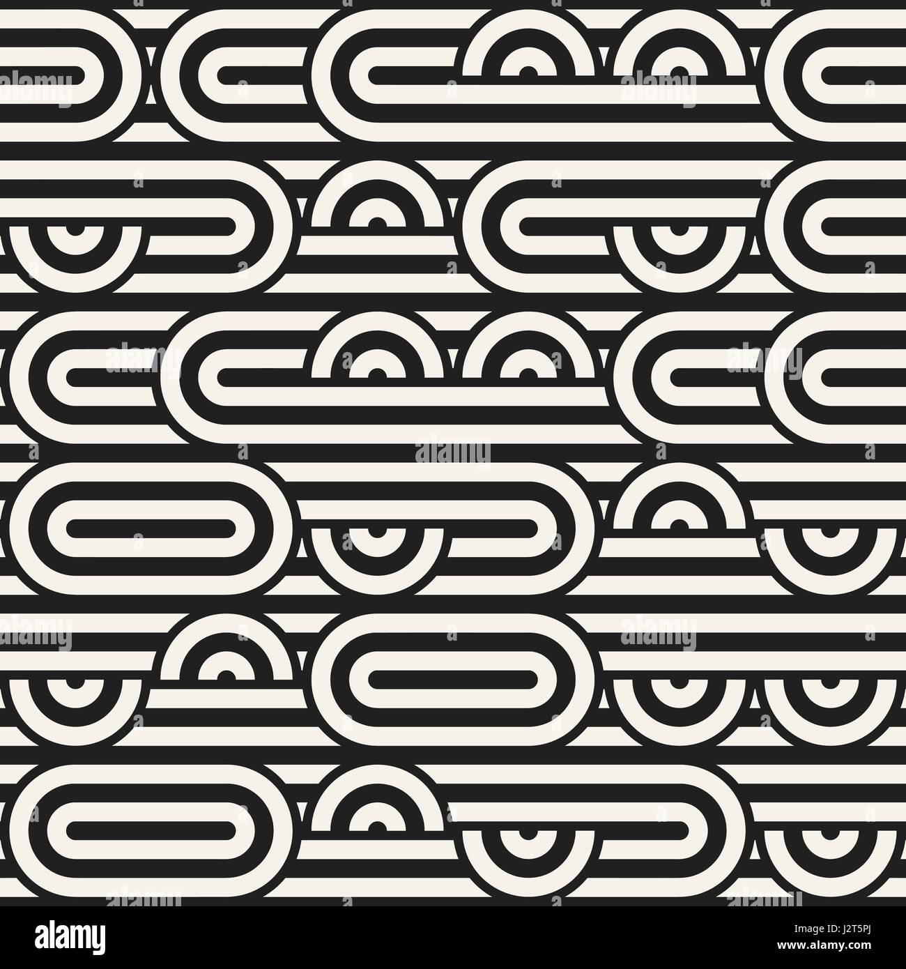 Seamless monochrome waving pattern. Abstract retro stripy background ...