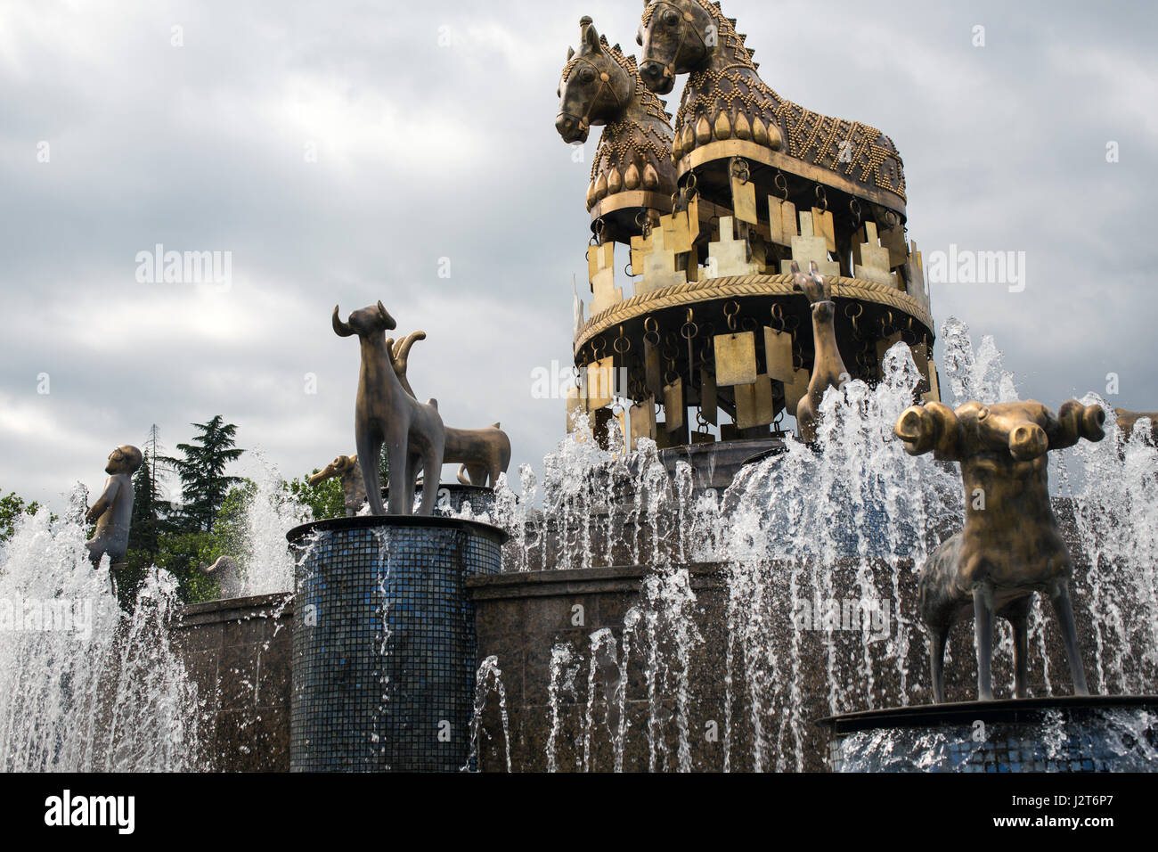 Colchis Fountain on central square of Kutaisi, Georgia Stock Photo - Alamy