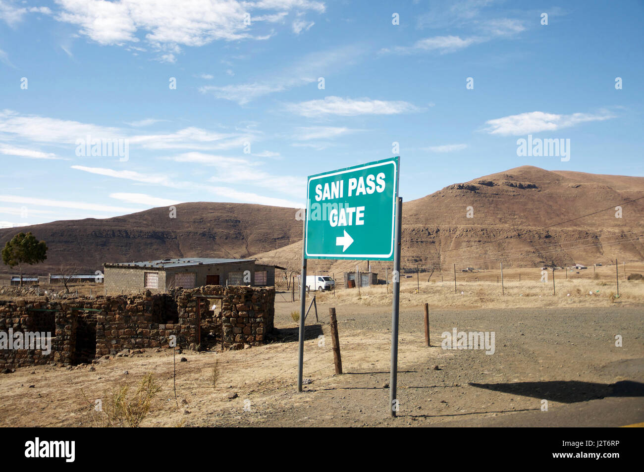 Sani Pass sign South Africa Stock Photo - Alamy