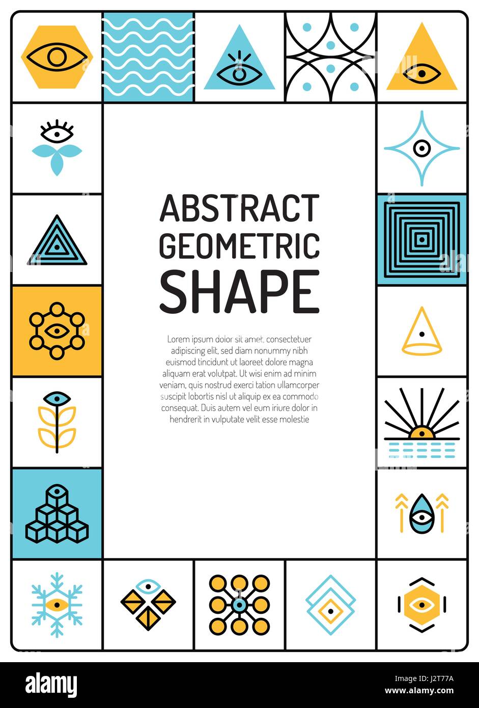 Abstract line geometric greeting card frame illustration Stock Vector ...