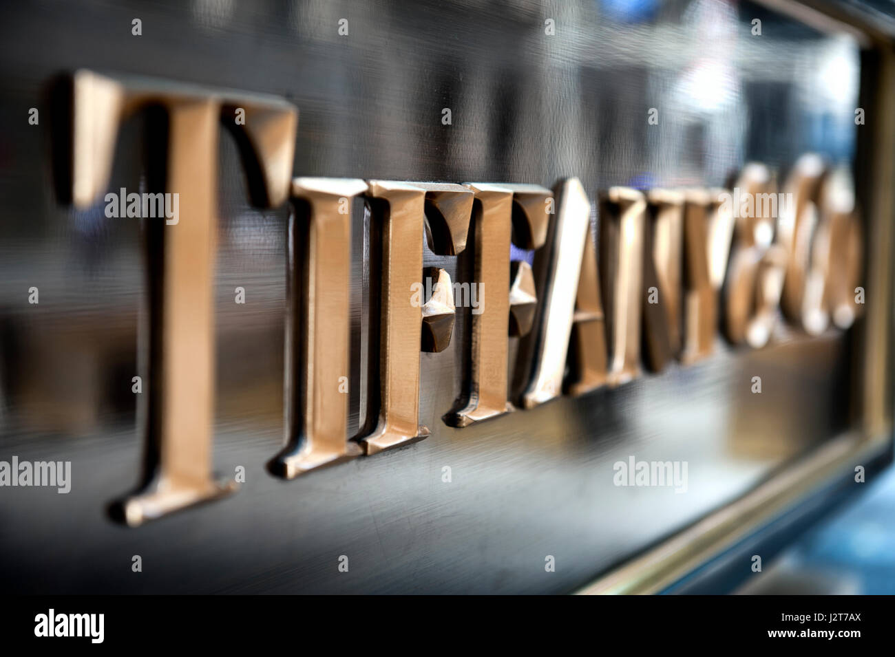 NEW YORK CITY - SEPTEMBER 12: Sign at Tiffany & Co. Building on Wall ...