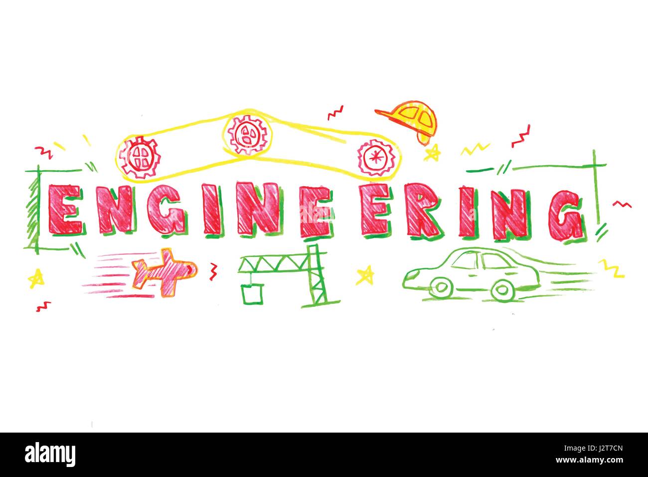 Illustration of ENGINEERING word in STEM - science, technology ...