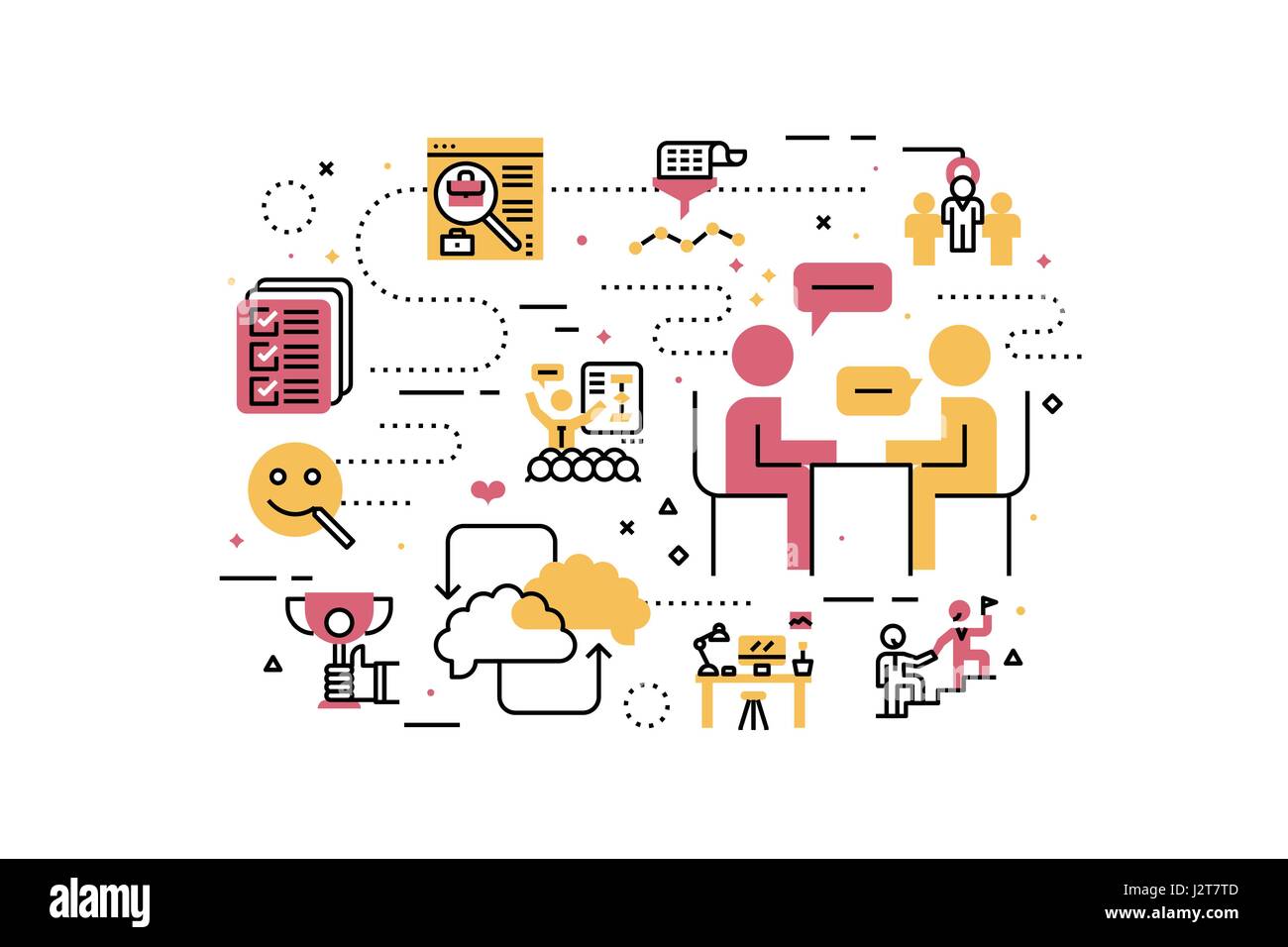 HR - Human resource line icons illustration. Design in modern style ...