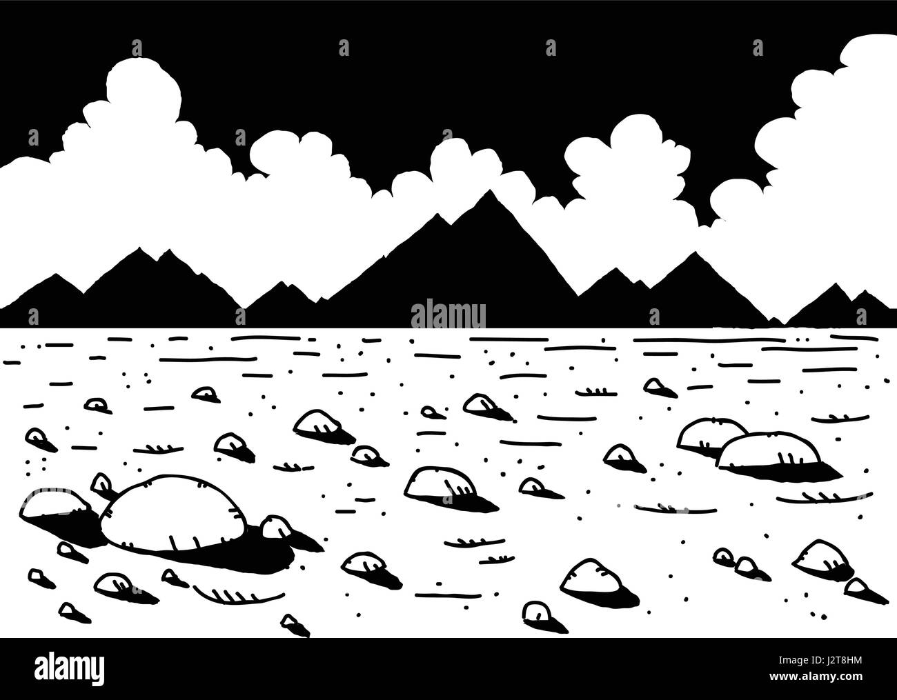 Empty desolate landscape Stock Vector Images - Alamy