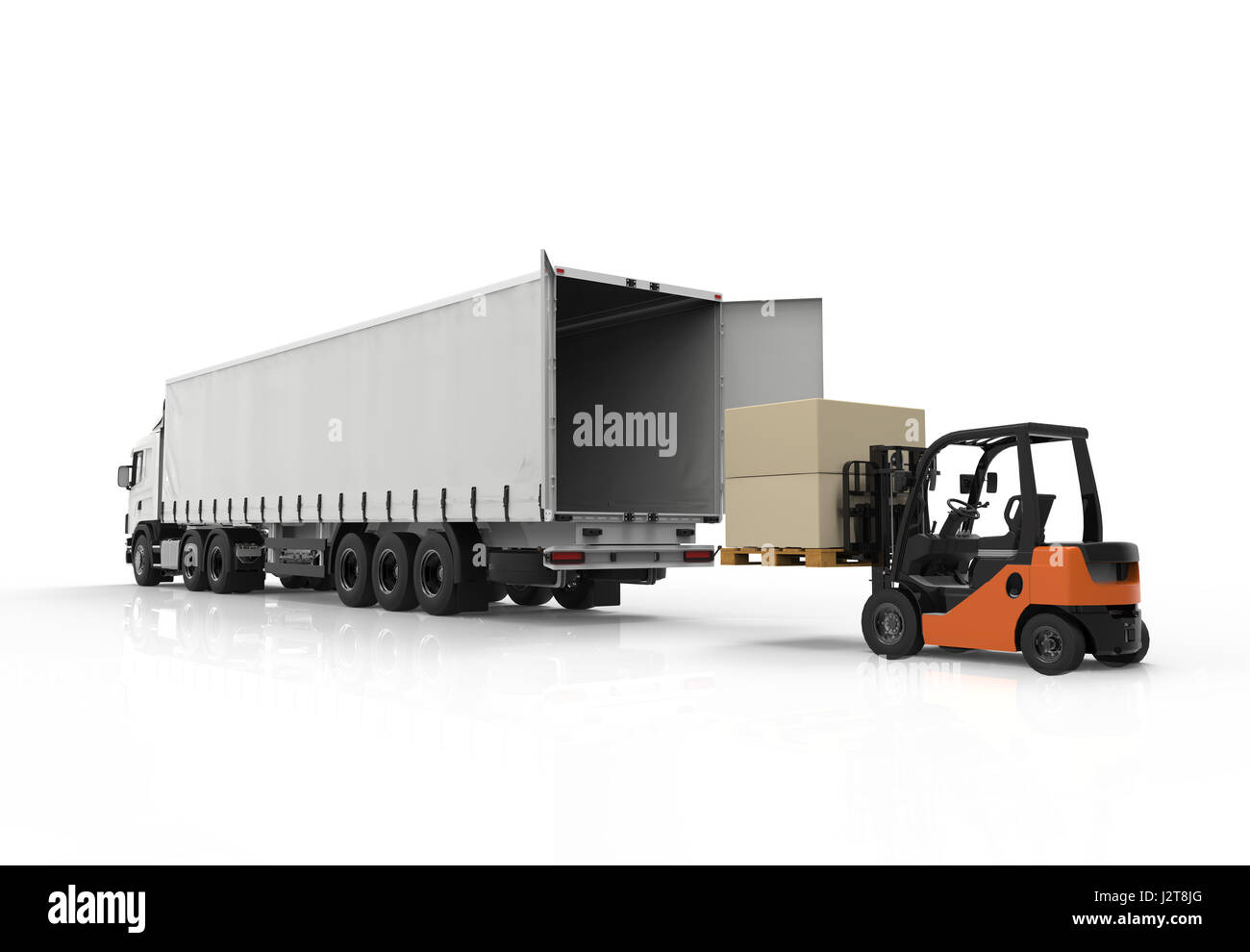Forklift loading truck goods hi-res stock photography and images - Alamy