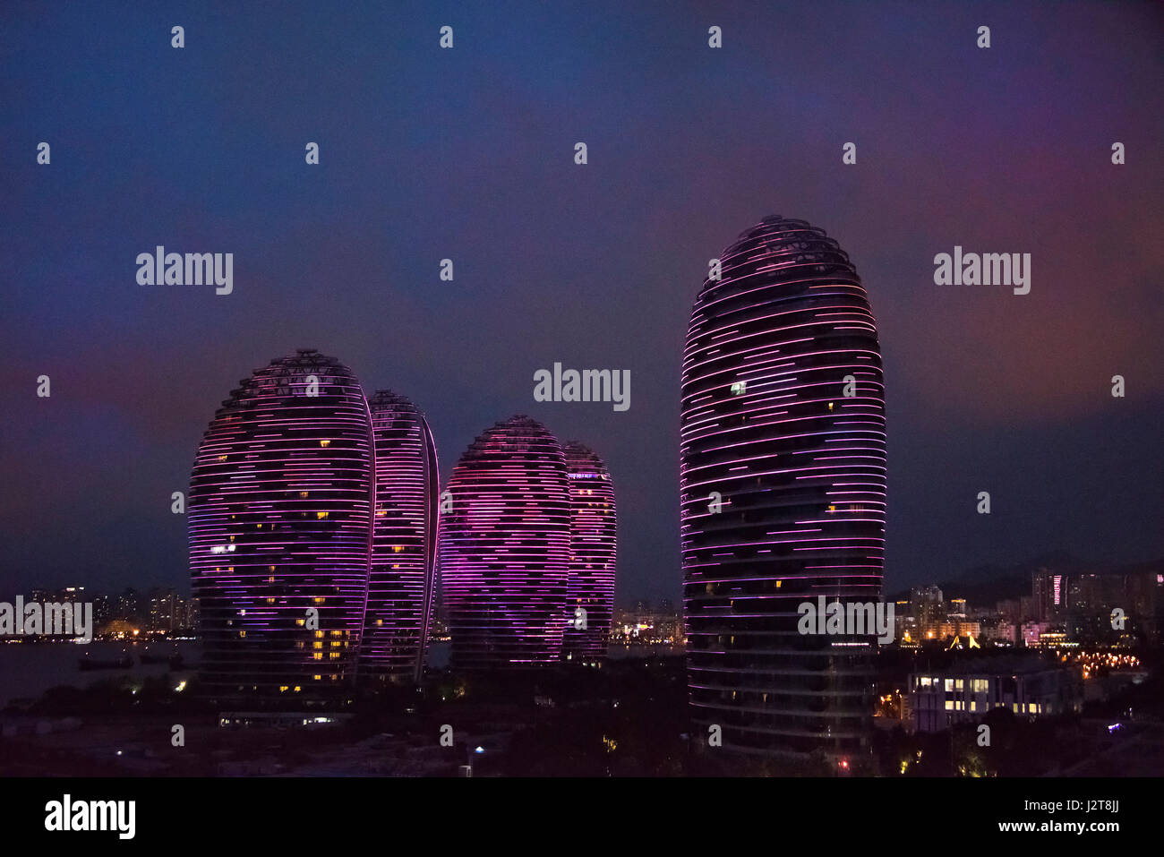 Horizontal view of the light display at the Phoenix Island resort in ...