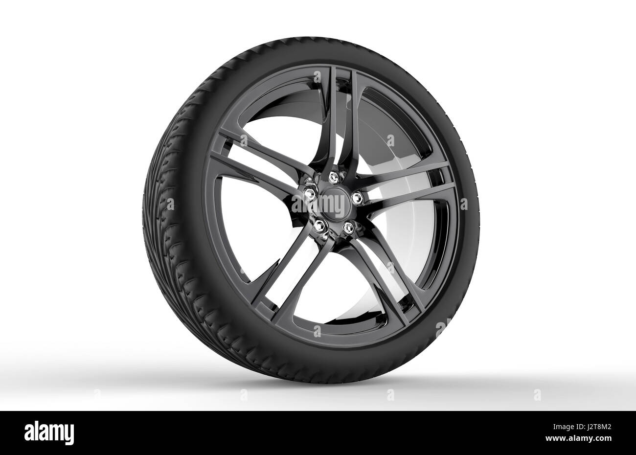 One tire isolated on a white background Stock Photo - Alamy