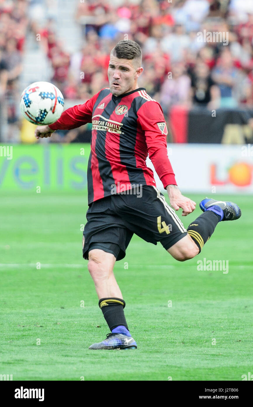 Atlanta, Georgia, USA. 30th Apr, 2017. Atlanta Defender Greg Garza (4 ...