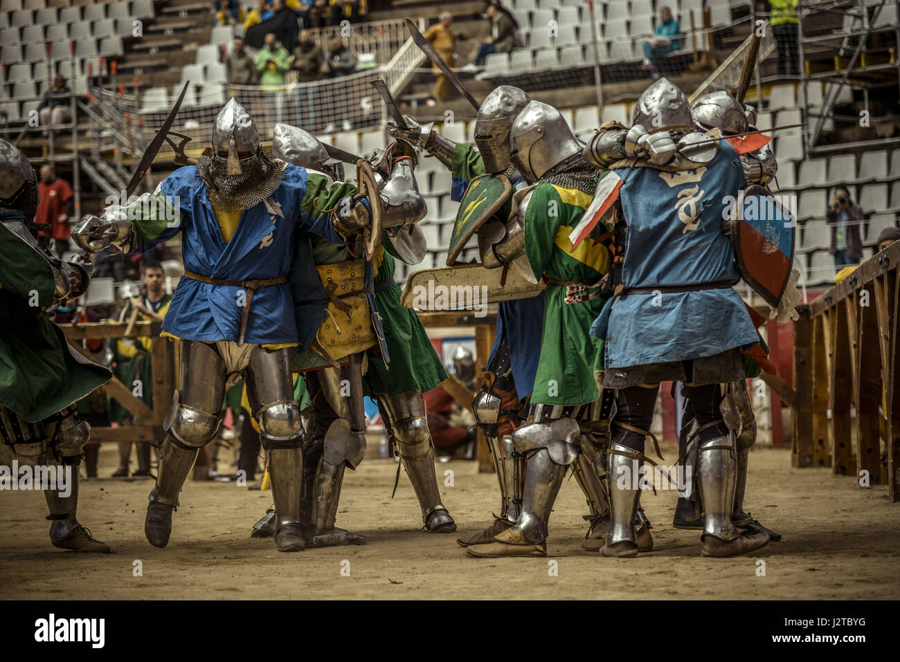Barcelona, Spain. 30th Apr, 2017. Would-be knights from team Italy ...