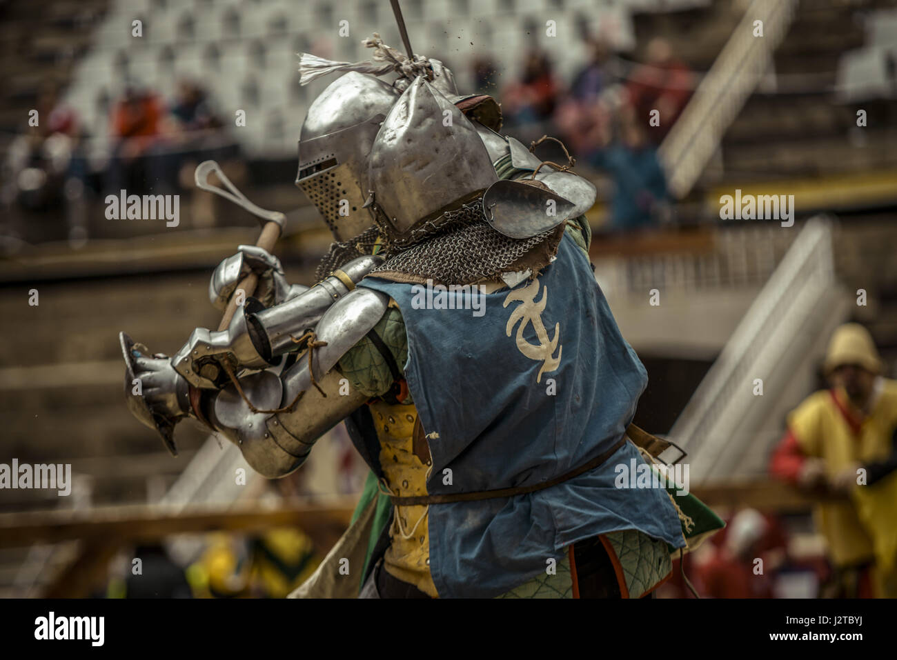 Barcelona, Spain. 30th Apr, 2017. Two would-be knights from team Italy ...