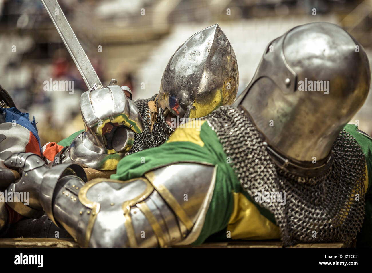 Barcelona, Spain. 30th Apr, 2017. Two would-be knights from team Italy ...