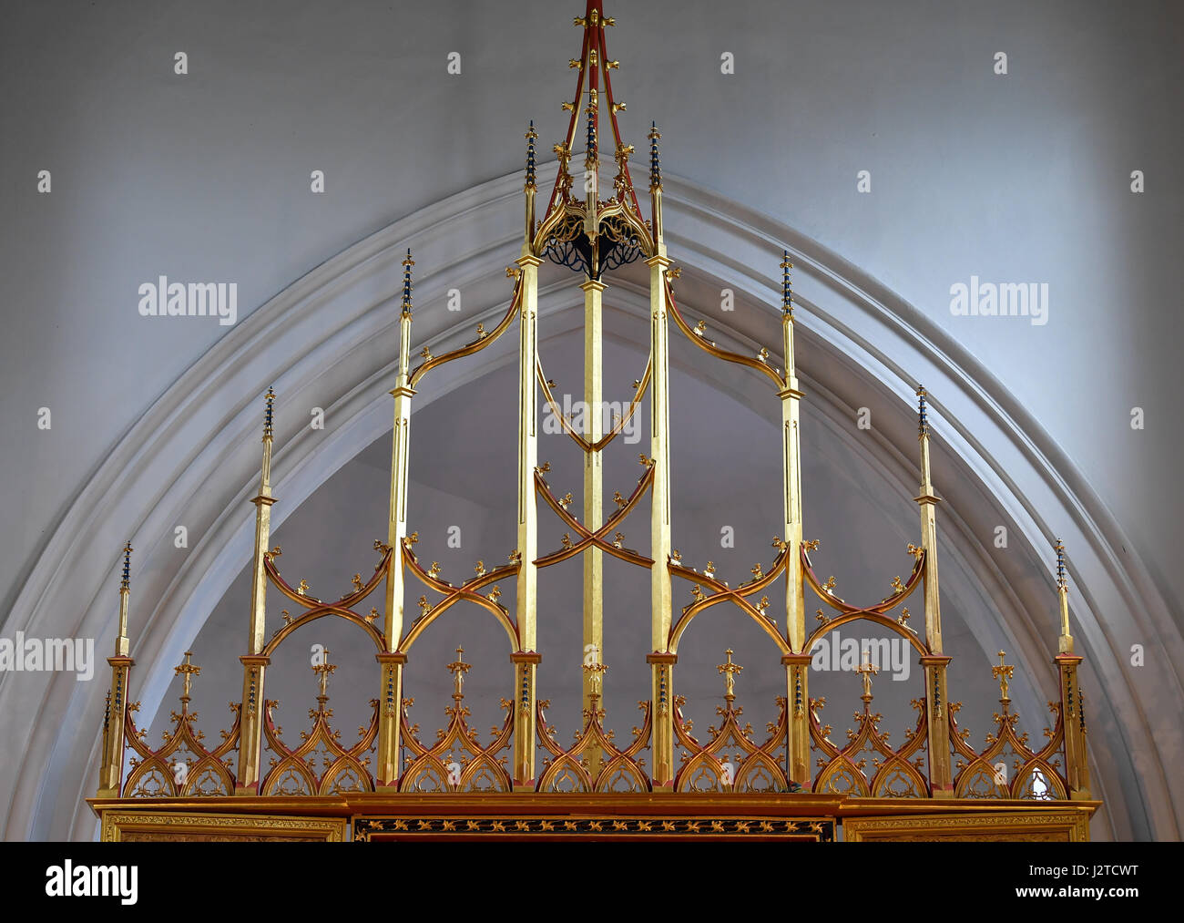 A view of the restored crowning structure of the high altar of St ...
