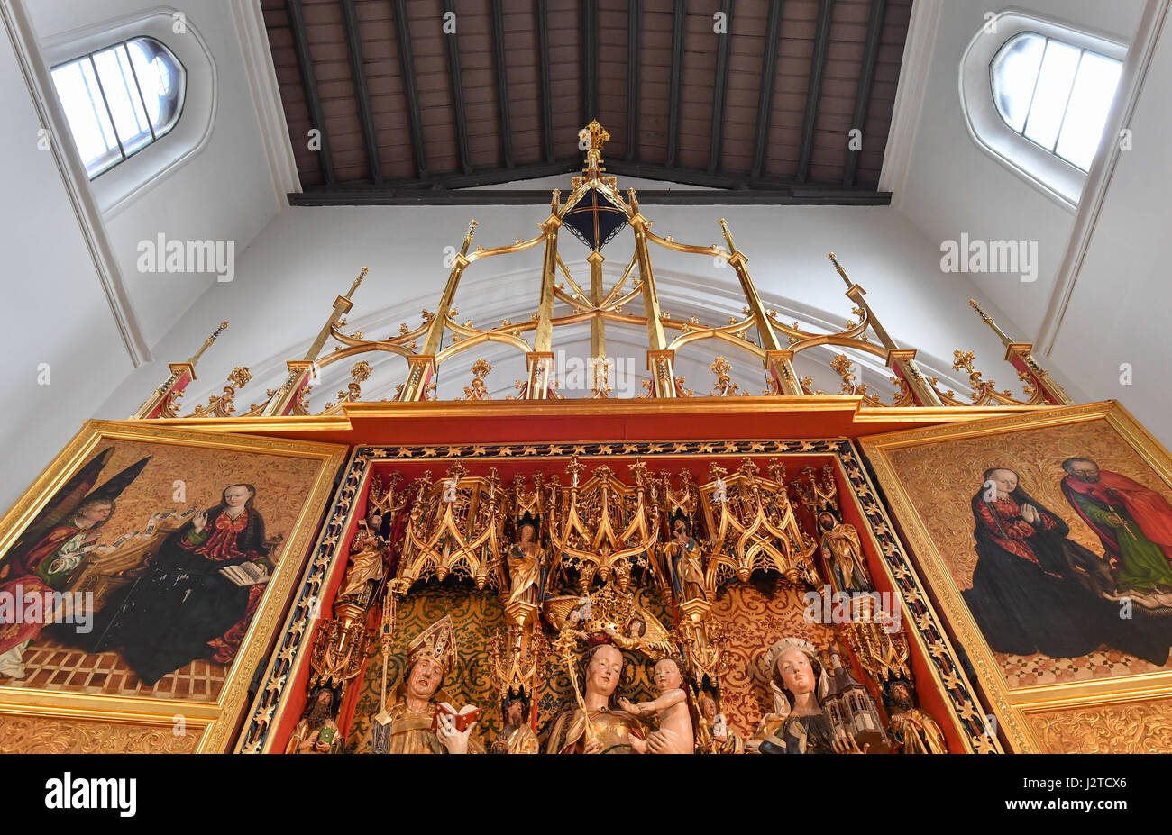 A view of the restored crowning structure of the high altar of St ...