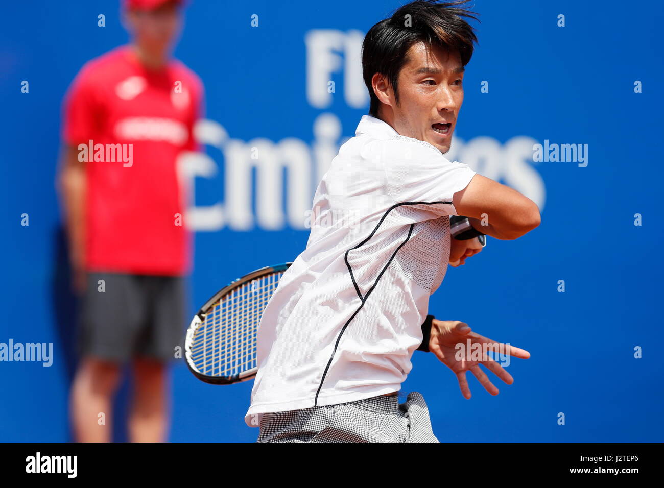 Barcelona, Spain. 28th Apr, 2017. Yuichi Sugita (JPN) Tennis : Yuichi Sugita of Japan during ...