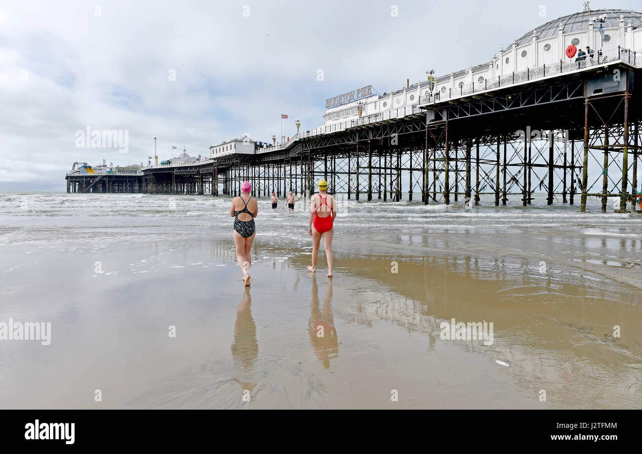 Brighton, UK. 1st May, 2017. Swimmers from Brighton Swimming Club enjoy ...