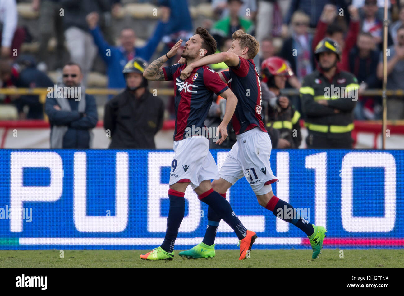 Bologna, Italy. 30th Apr, 2017. (L-R) Simone Verdi, Ladislav Krejci ...