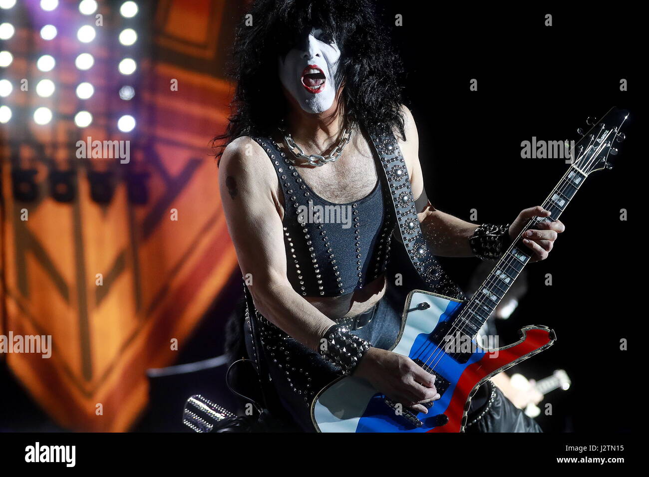 Singer Guitarist Paul Stanley Rock Band High Resolution Stock ...