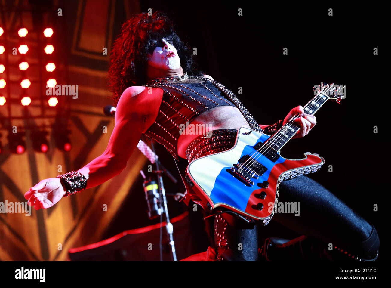 Singer Guitarist Paul Stanley Rock Band High Resolution Stock ...