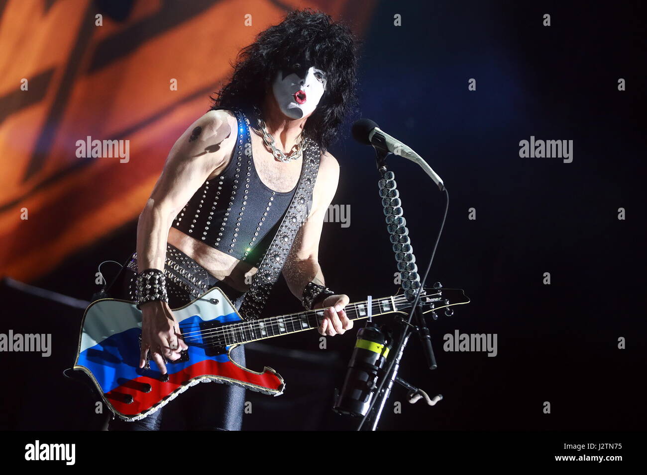 Singer Guitarist Paul Stanley Rock Band High Resolution Stock ...