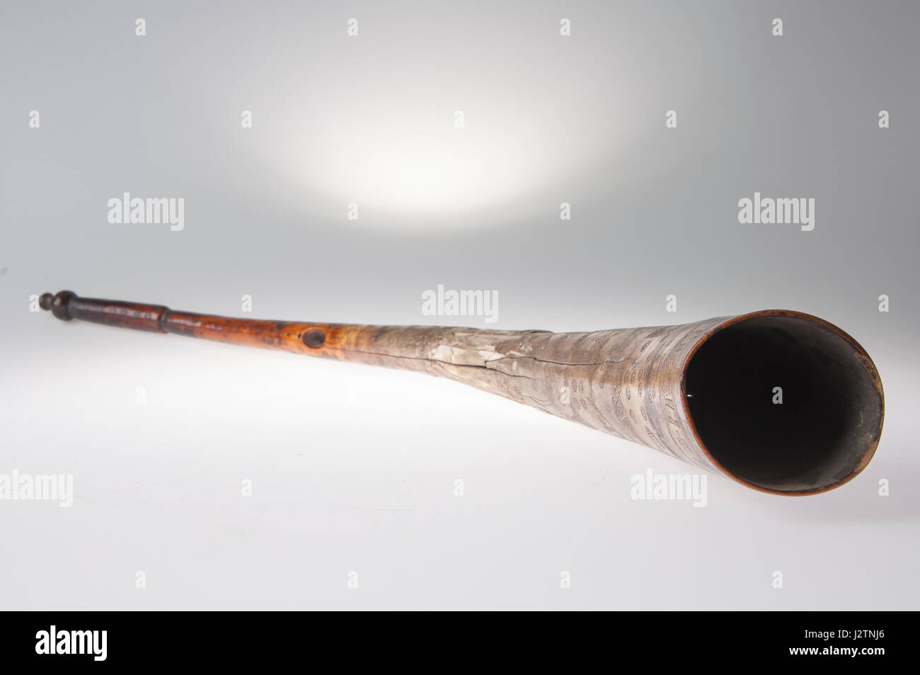 African music instrument, trumpet with African symbols, handmade ...