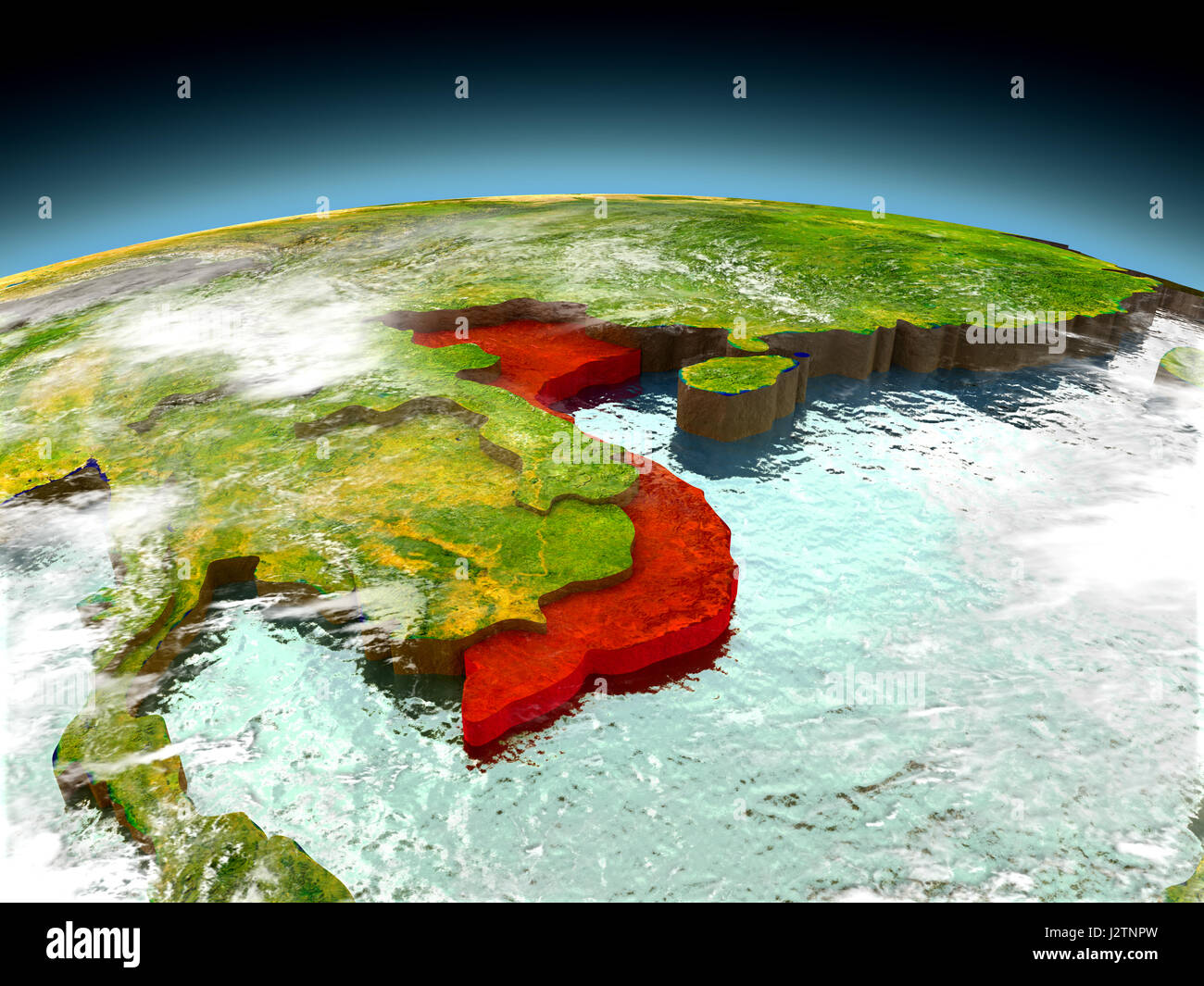 Vietnam map satellite geography hi-res stock photography and images - Alamy