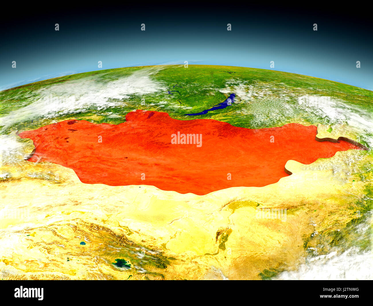 Mongolia map satellite geography hi-res stock photography and images ...