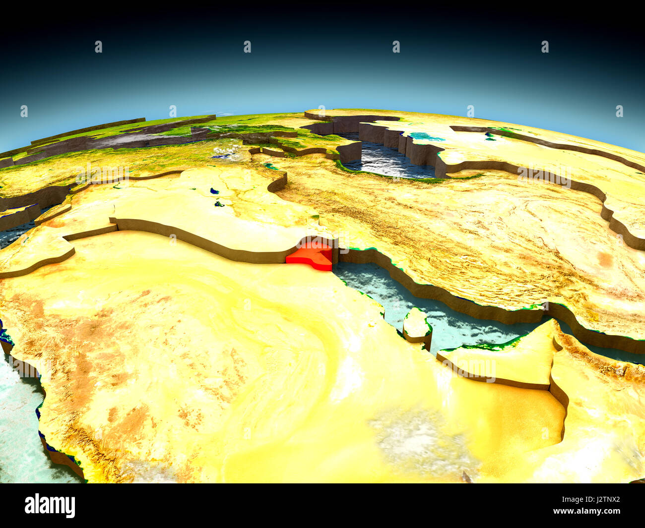 Kuwait map satellite geography hi-res stock photography and images - Alamy