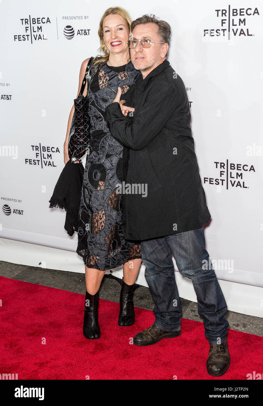 NEW YORK, NY - APRIL 28, 2017: Tim Roth and his wife Nikki Butler ...