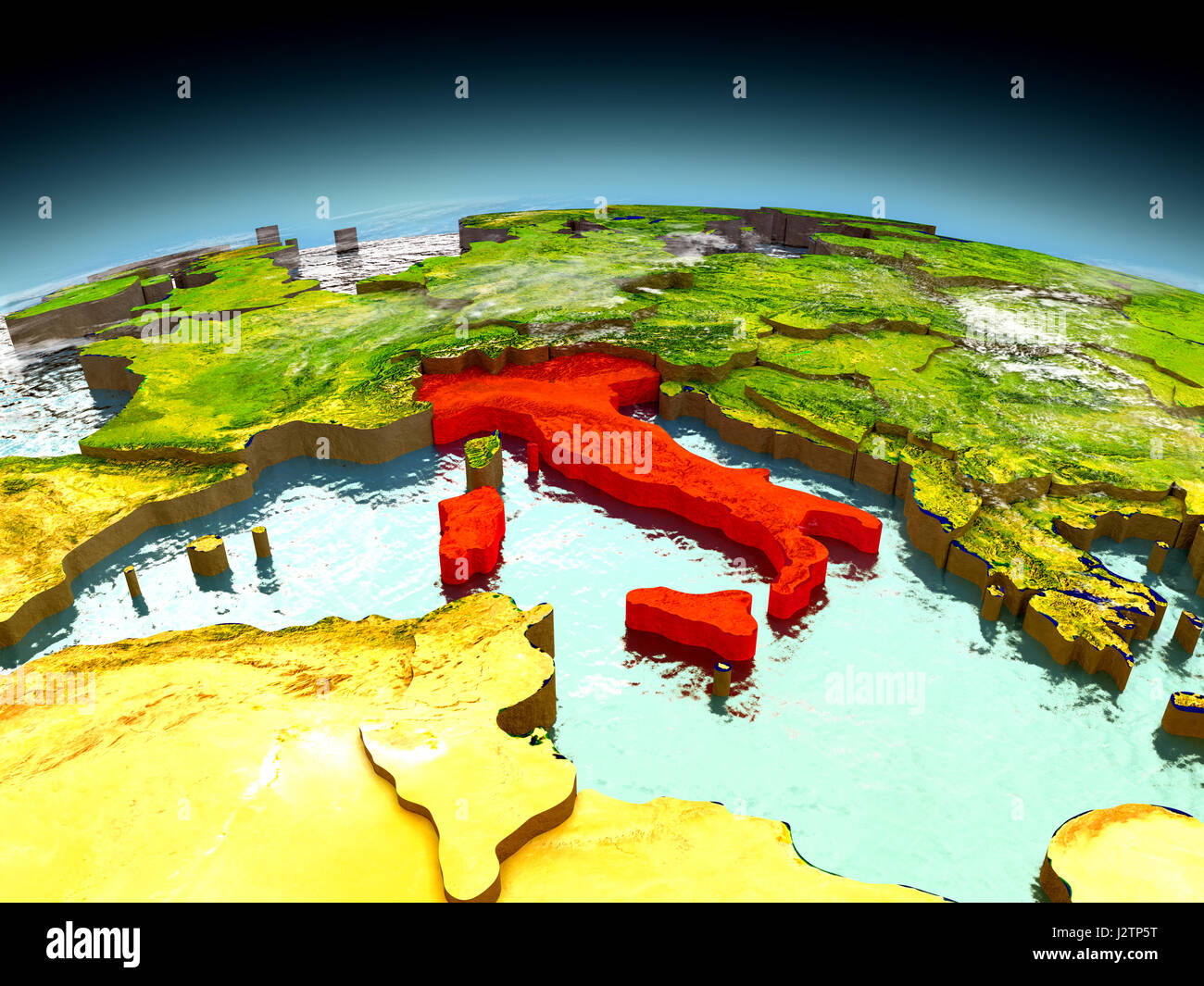 Map satellite geography italy hi-res stock photography and images - Alamy