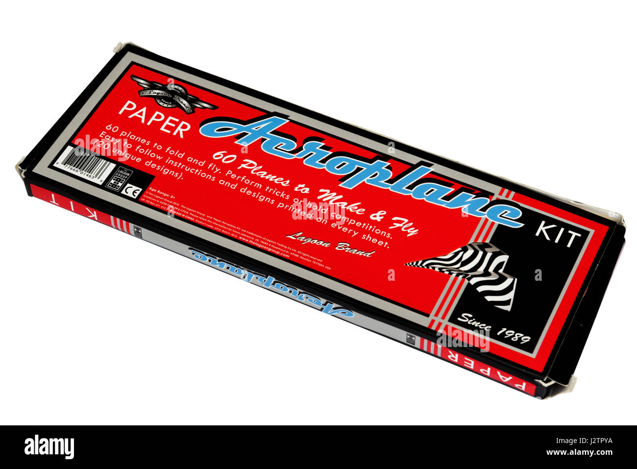 Paper plane folding kit comprising sheets of paper with folding ...