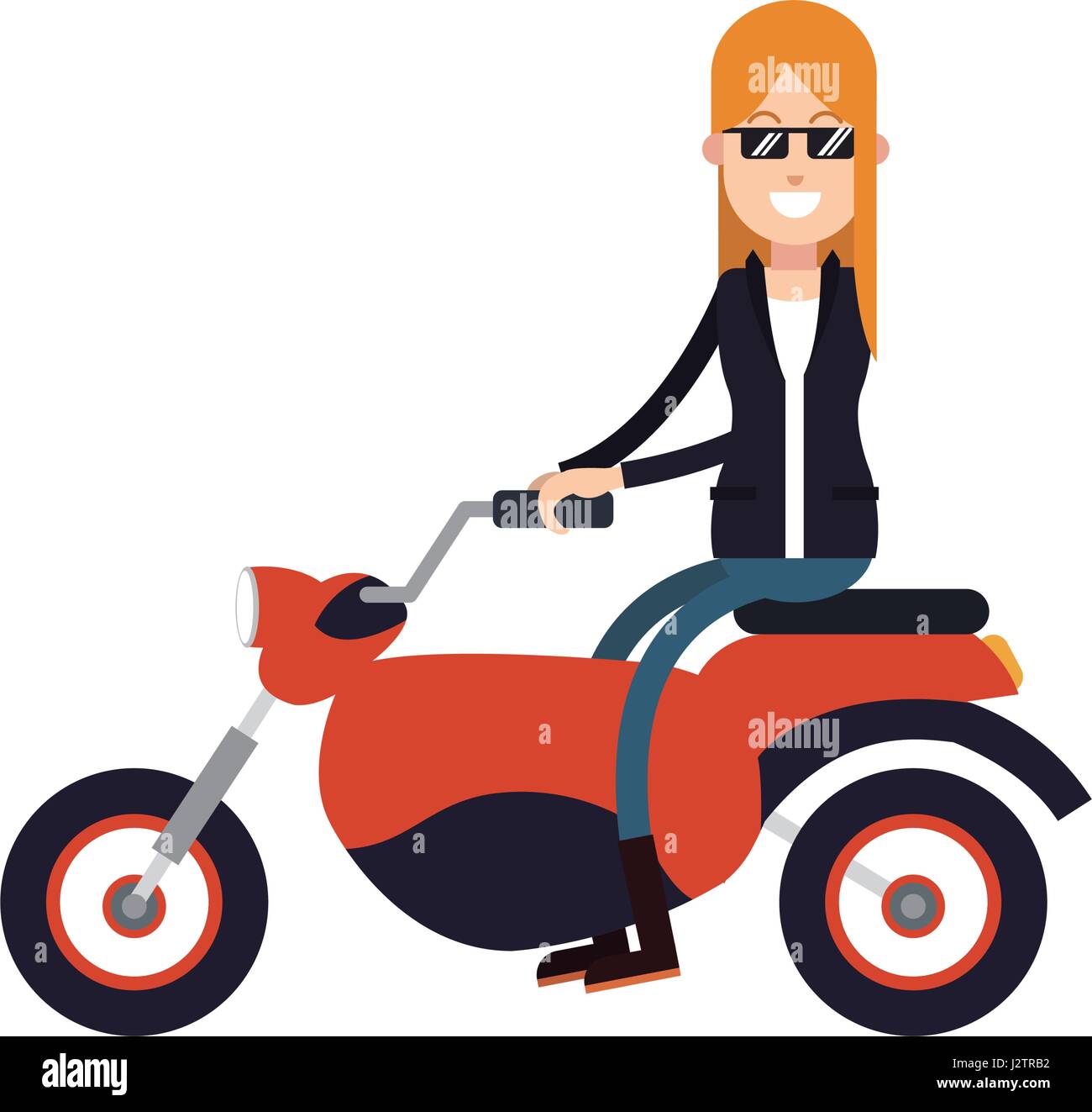 Vector Cartoon Motorcycle High Resolution Stock Photography and Images ...