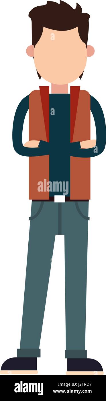 character young man male cross arm casual Stock Vector Image & Art - Alamy