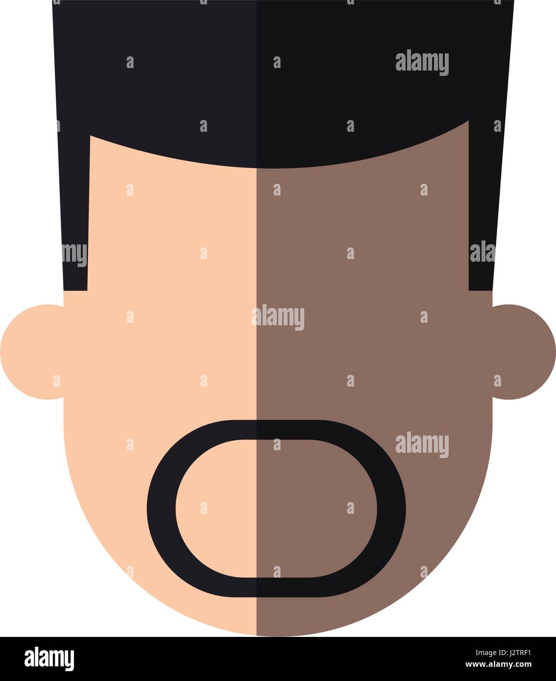 faceless head man mustache people image Stock Vector Image & Art - Alamy