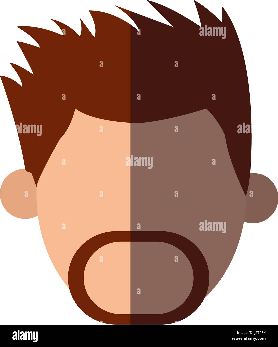 faceless head man mustache beard people image Stock Vector Image & Art ...