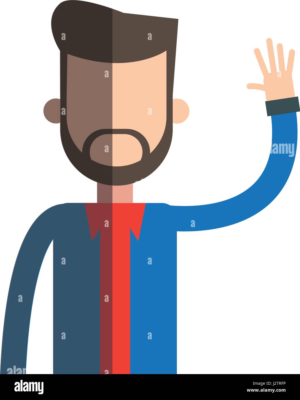bearded man hand up hipster style design Stock Vector Image & Art - Alamy